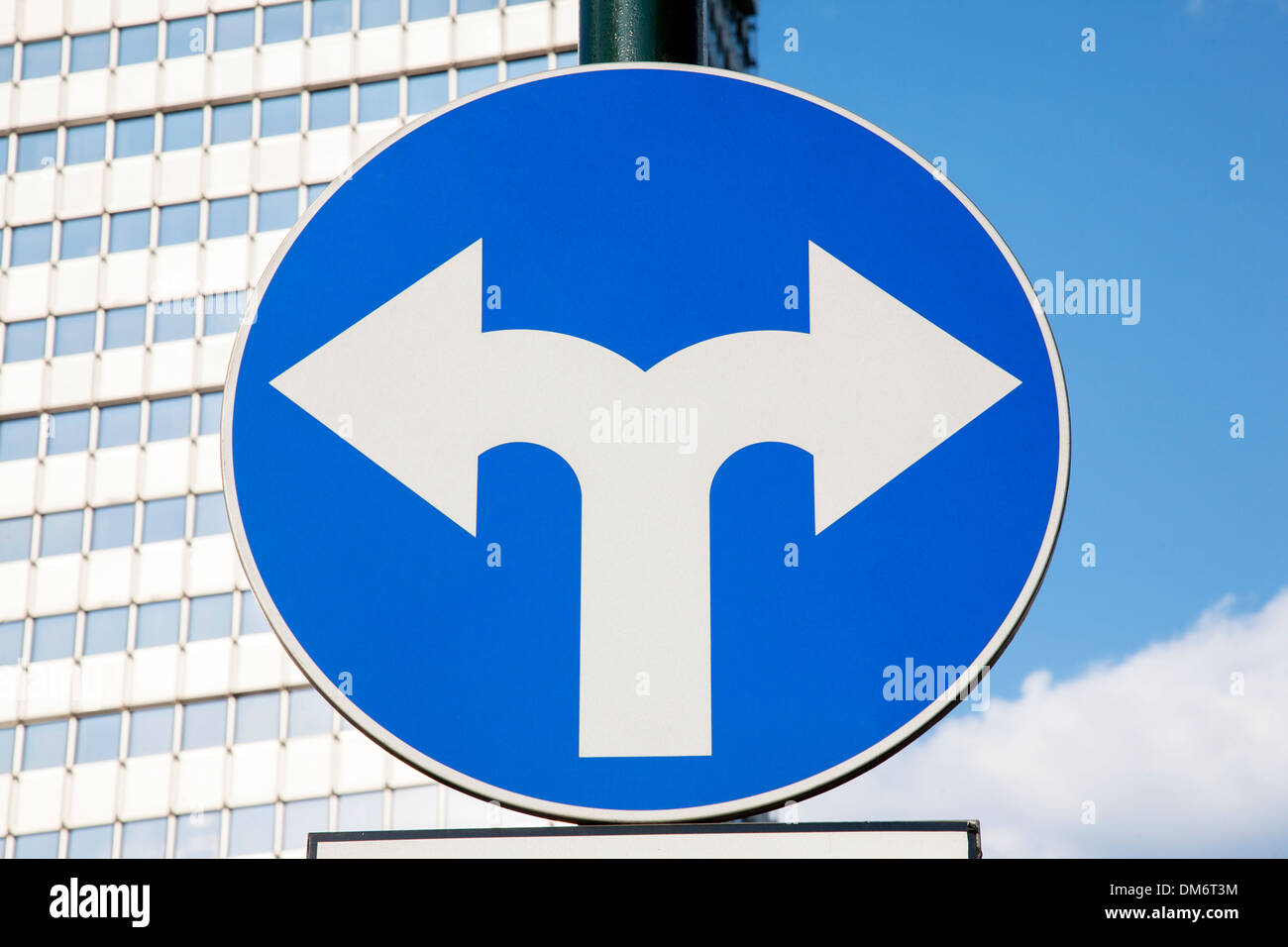 Traffic Sign with Two Arrows Pointing in Different Directions Stock ...
