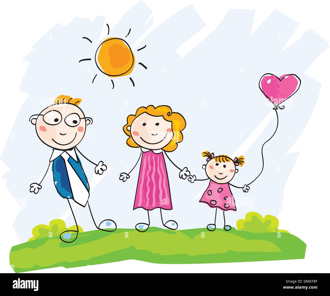 Doodle happy family Stock Vector Image & Art - Alamy