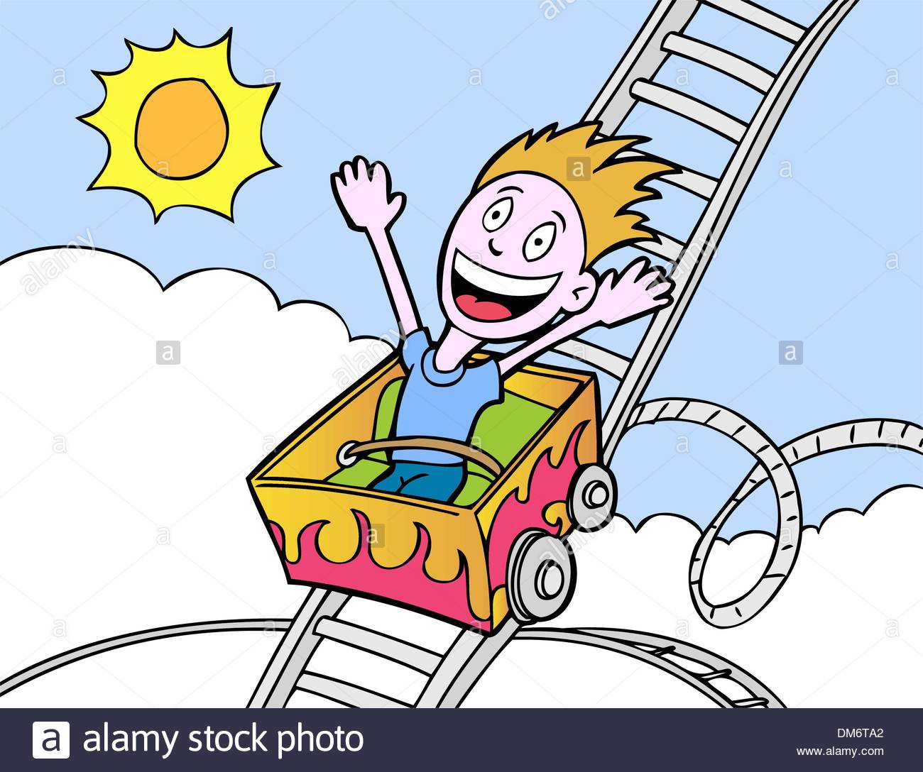 Cartoon Children Riding On Roller Stock Photos & Cartoon Children ...