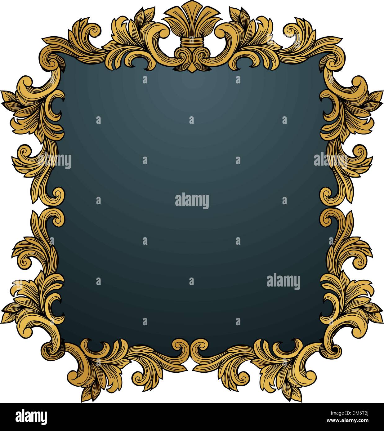 Golden picture frame copy Stock Vector Images - Alamy