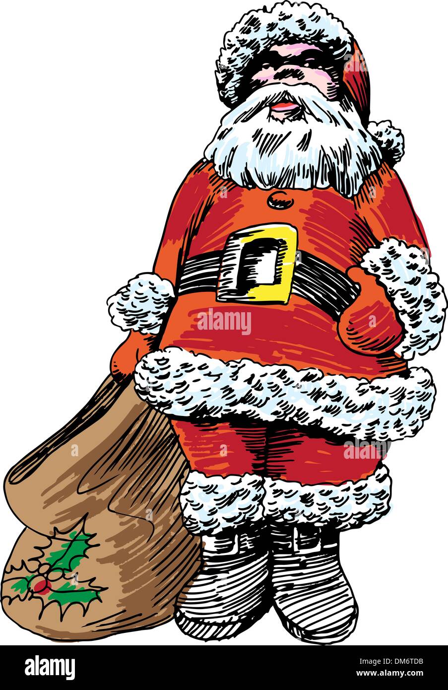 Hand Drawn Santa Stock Vector Image & Art - Alamy