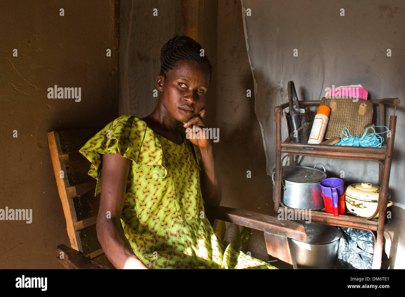 woman infected with HIV aids in village in CAR Stock Photo - Alamy