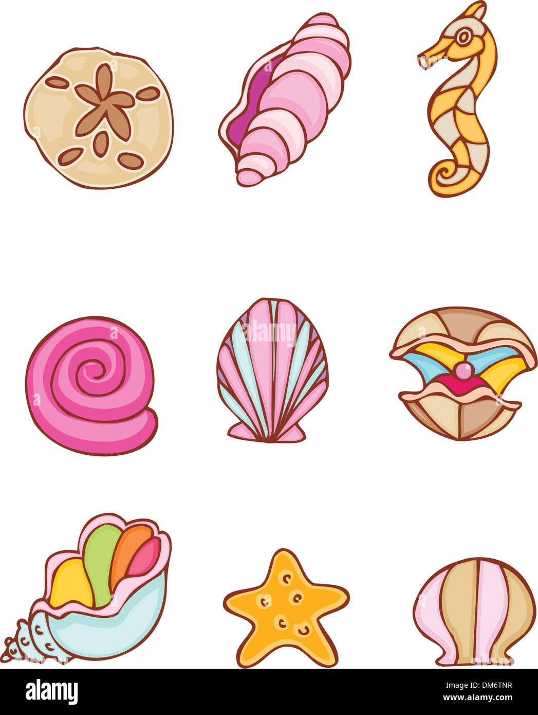 Cartoon seashells Stock Vector Images - Alamy