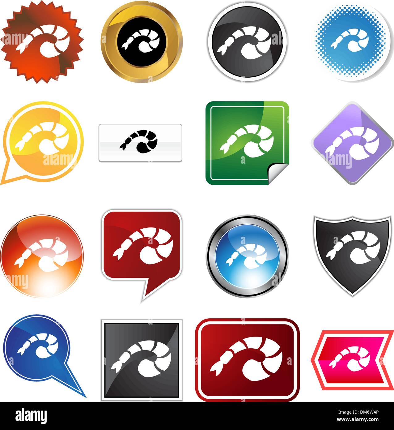 Shrimp Icon Set Stock Vector Image & Art - Alamy