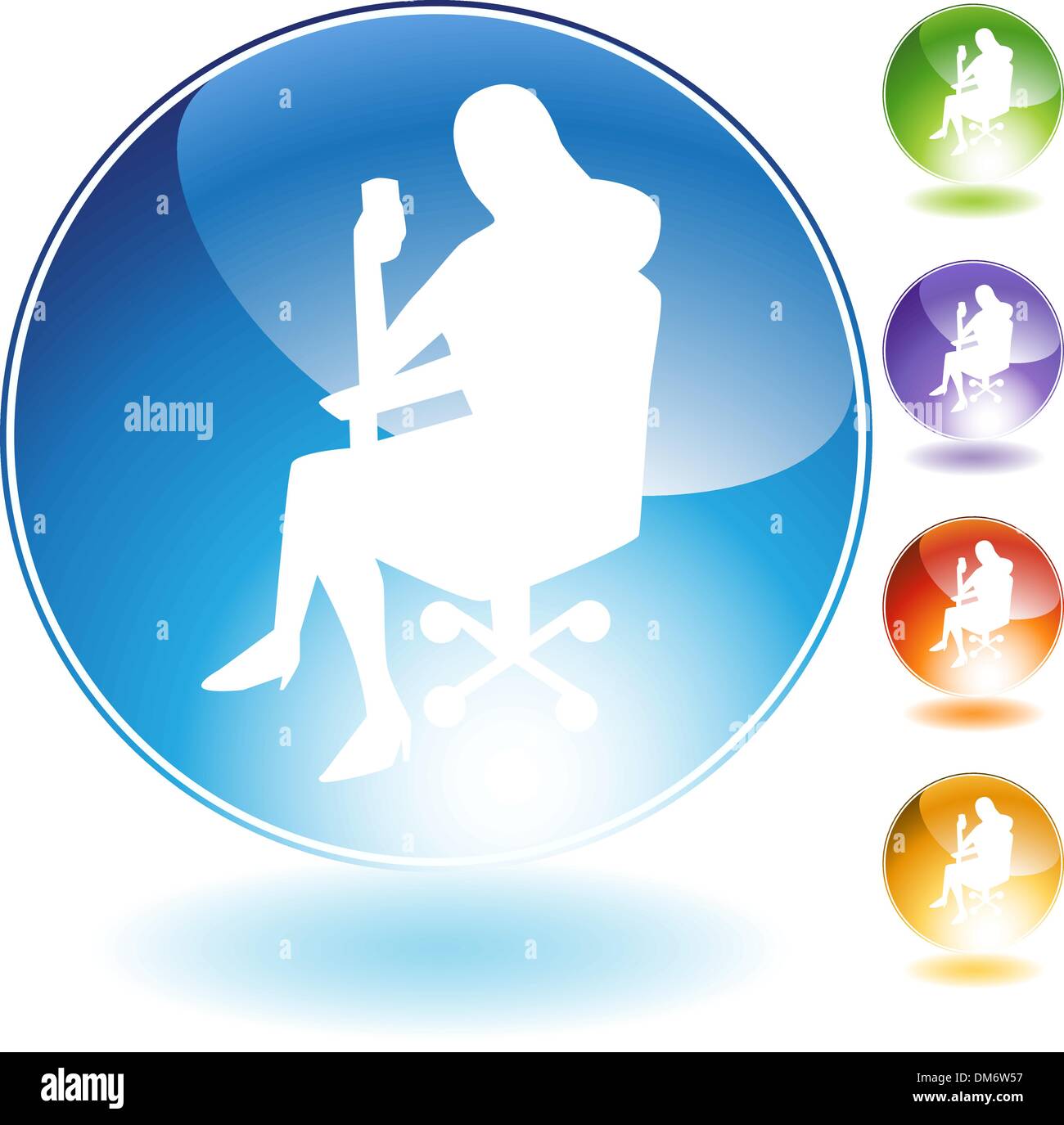 Sitting woman in button Stock Vector Images - Alamy