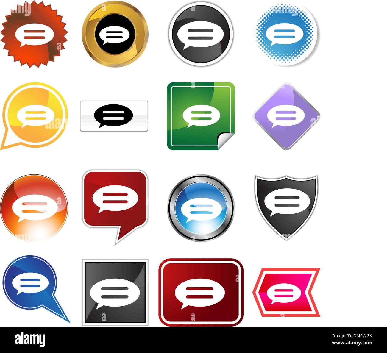 Communication Label Set Stock Vector Image & Art - Alamy