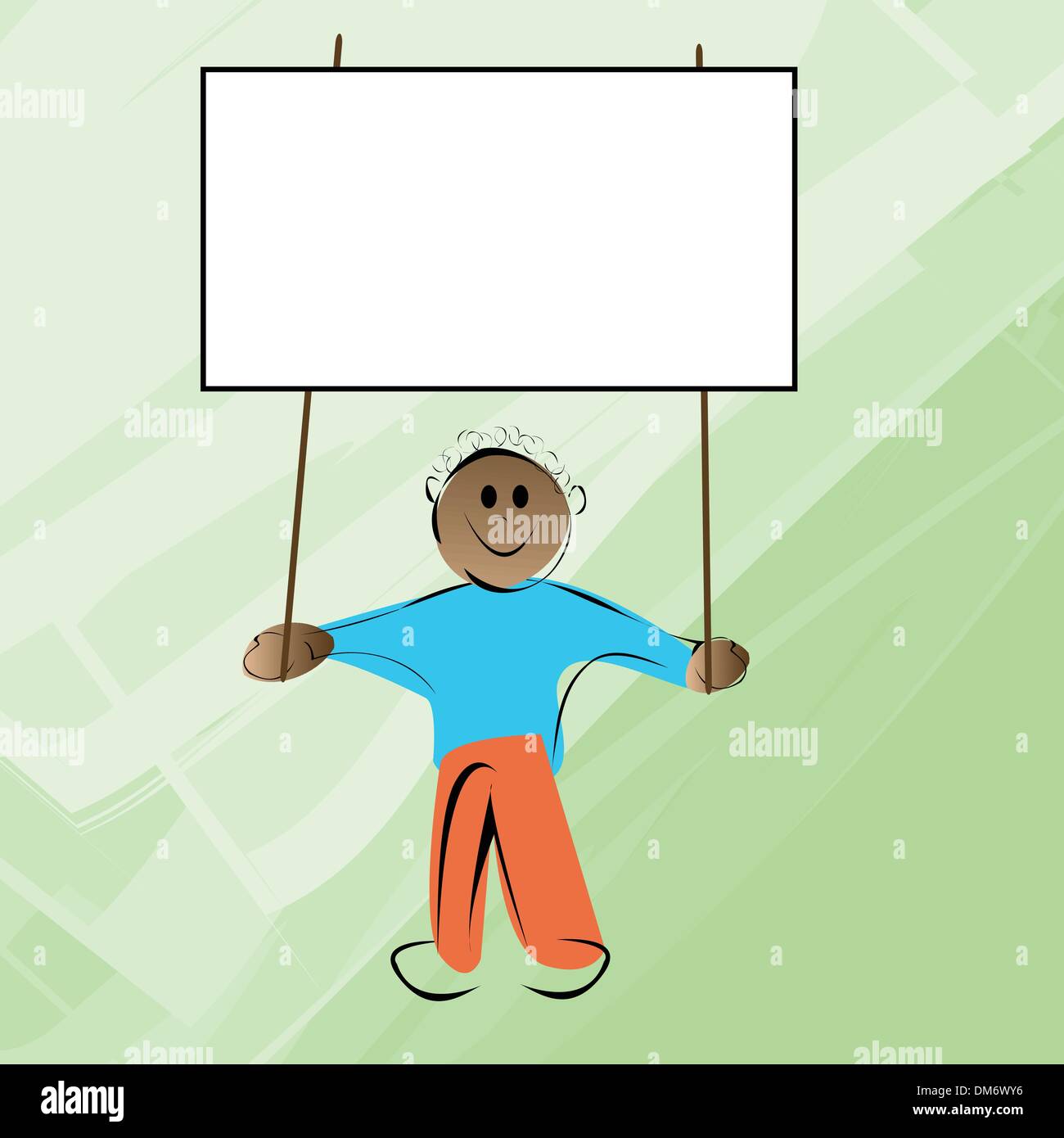 Little kid holding banner Stock Vector Image & Art - Alamy