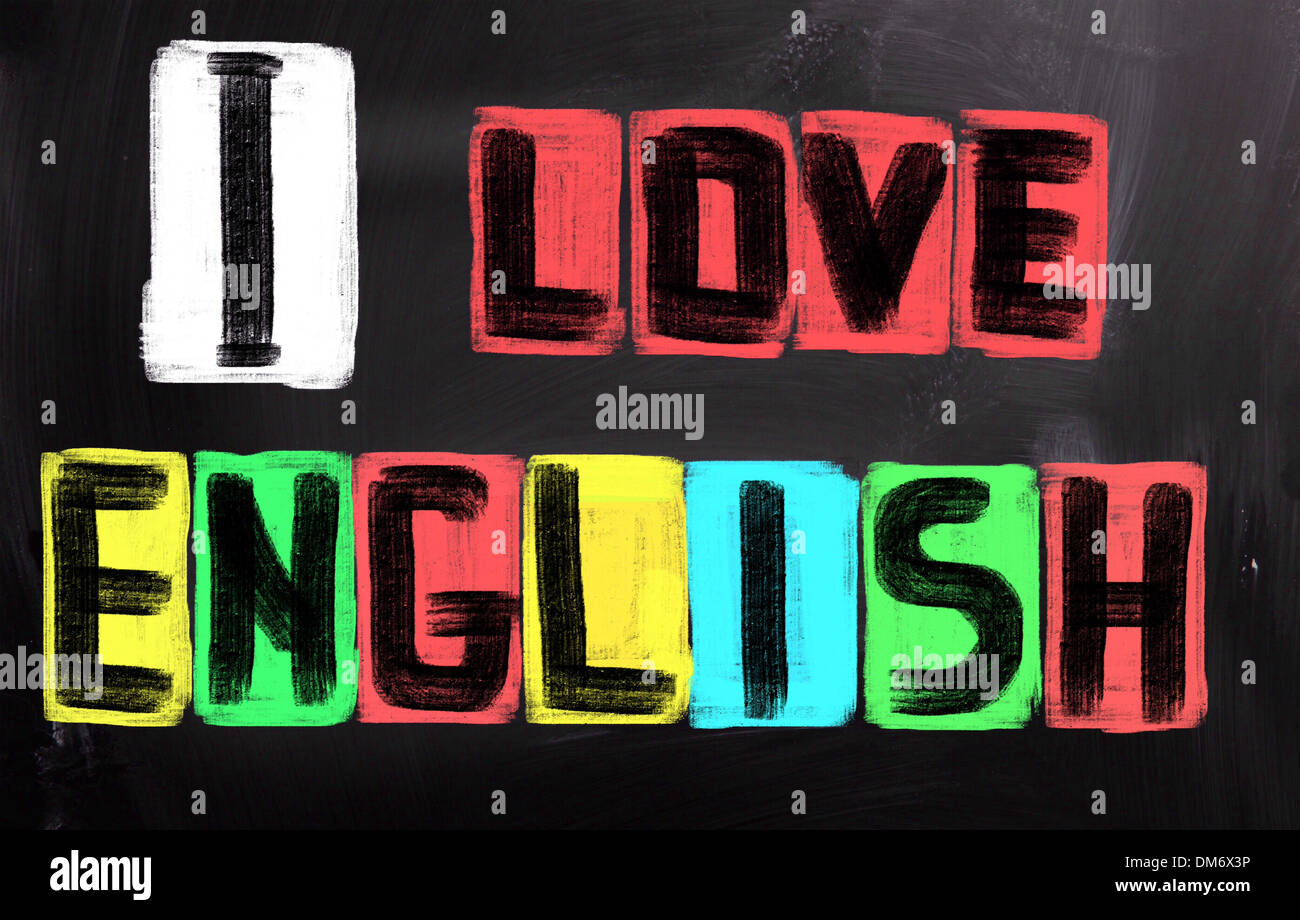 I Love English Concept Stock Photo - Alamy