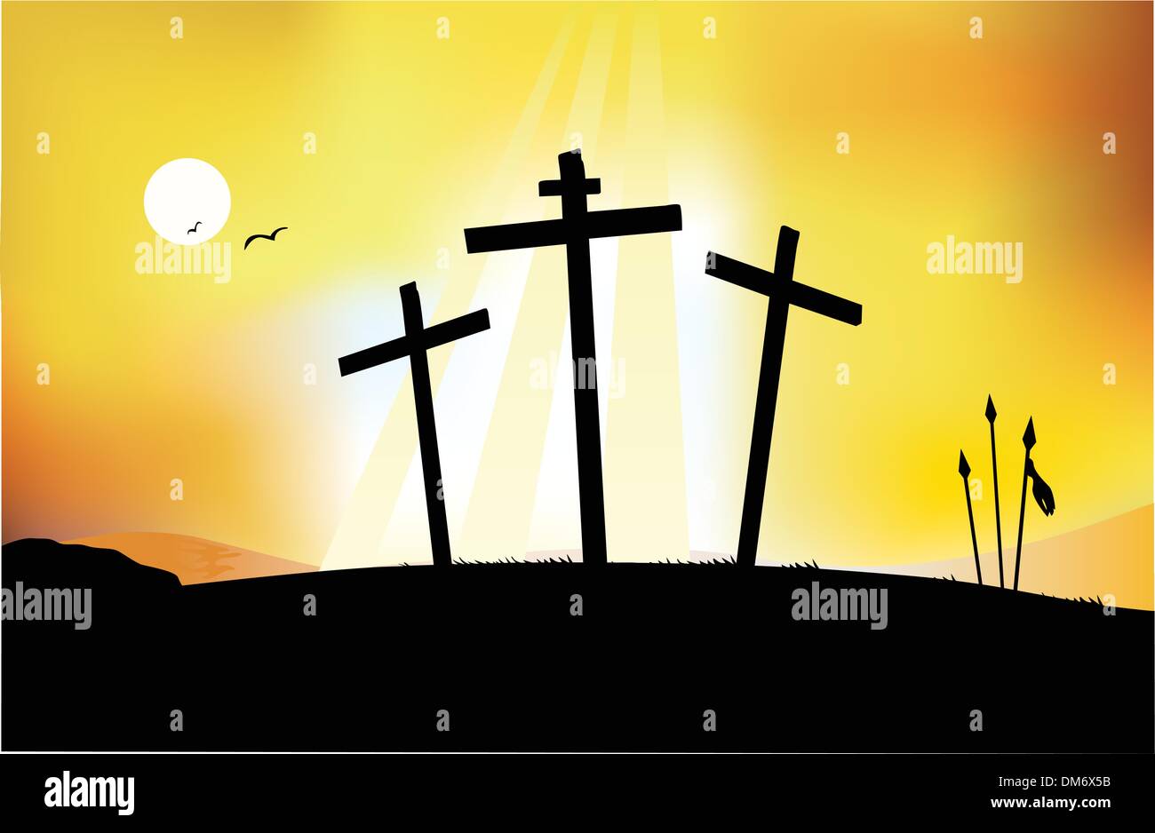 The crucifixion of christ painting Stock Vector Images - Alamy