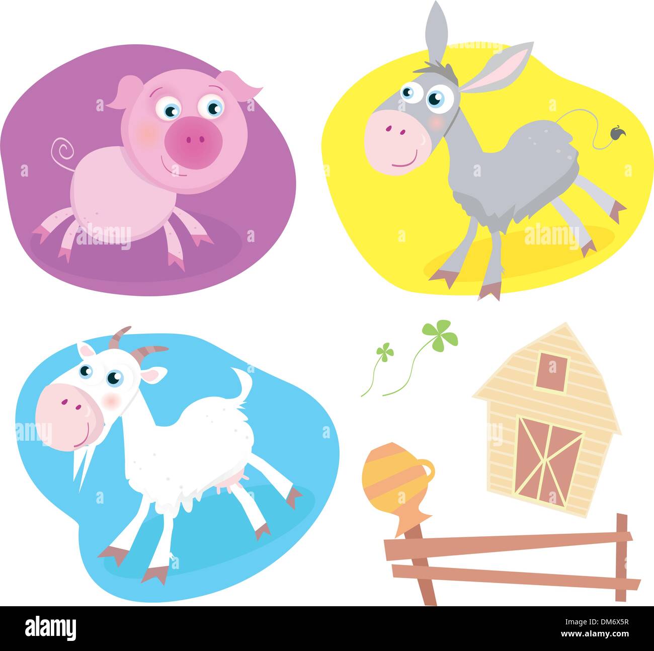 Farm animal pack: pig, goat, donkey Stock Vector Image & Art - Alamy
