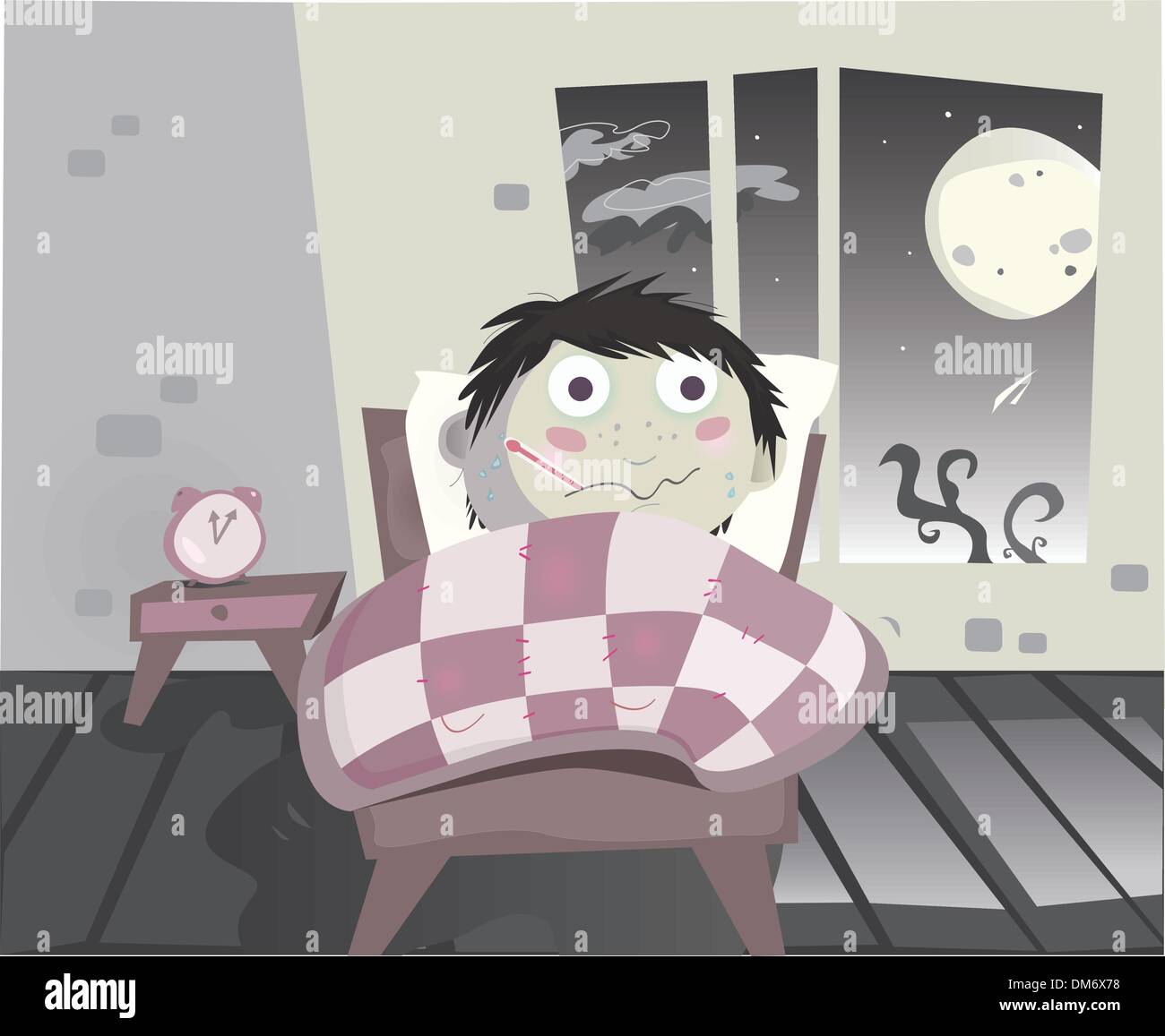 Black white bed in Stock Vector Images - Alamy