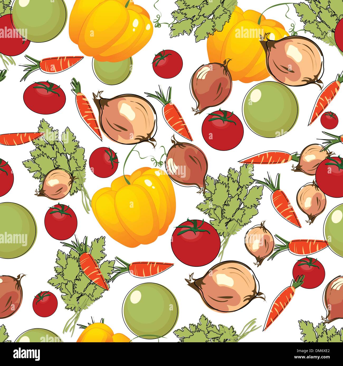 Vegetables pattern on white Stock Vector Image & Art - Alamy