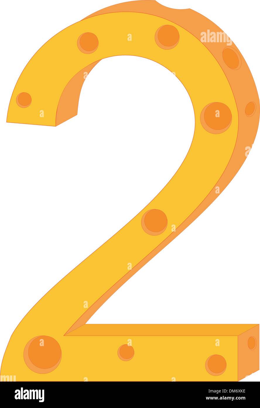 vector cheese numeral two Stock Vector Image & Art - Alamy