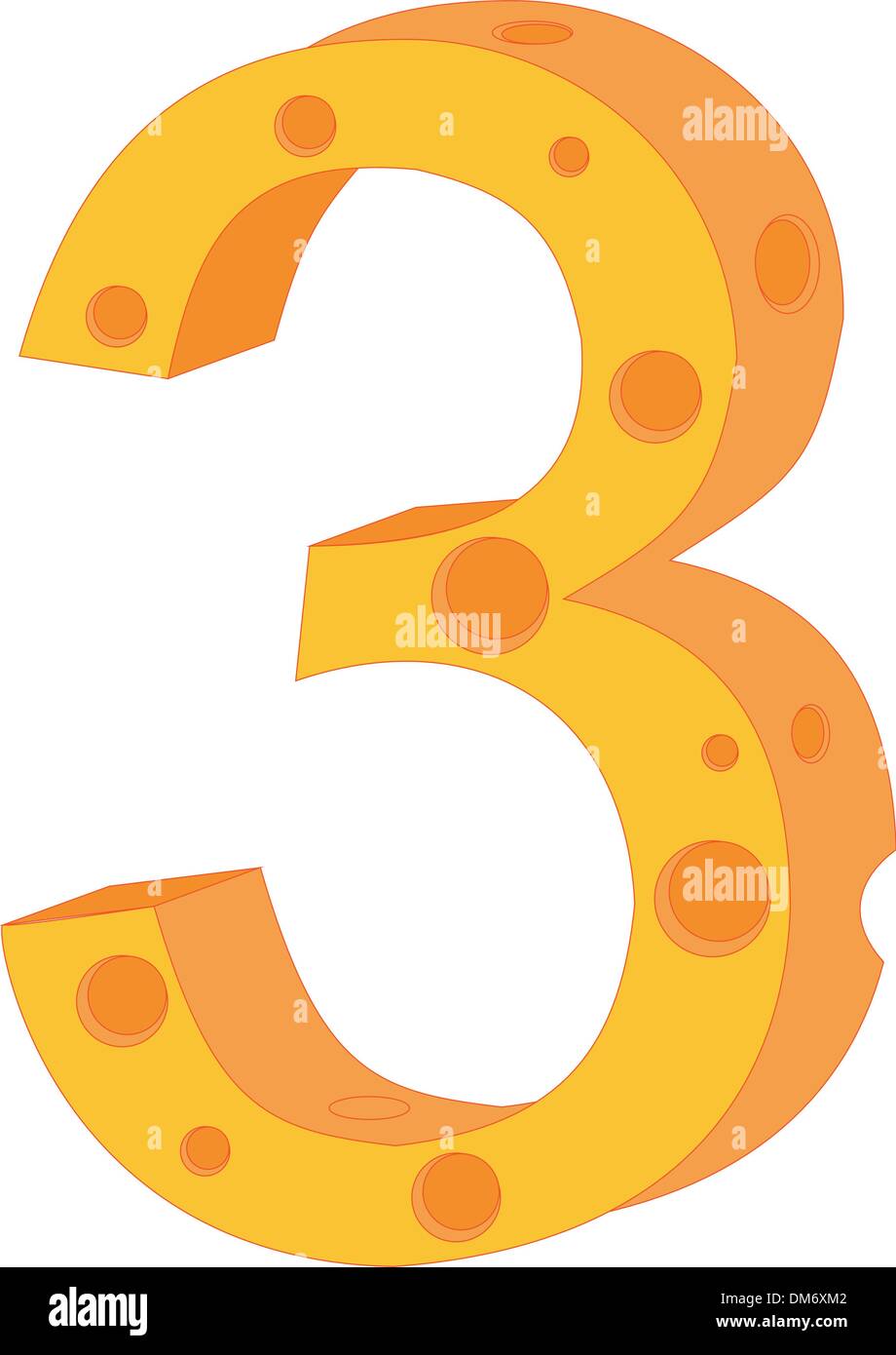vector cheese numeral three Stock Vector Image & Art - Alamy