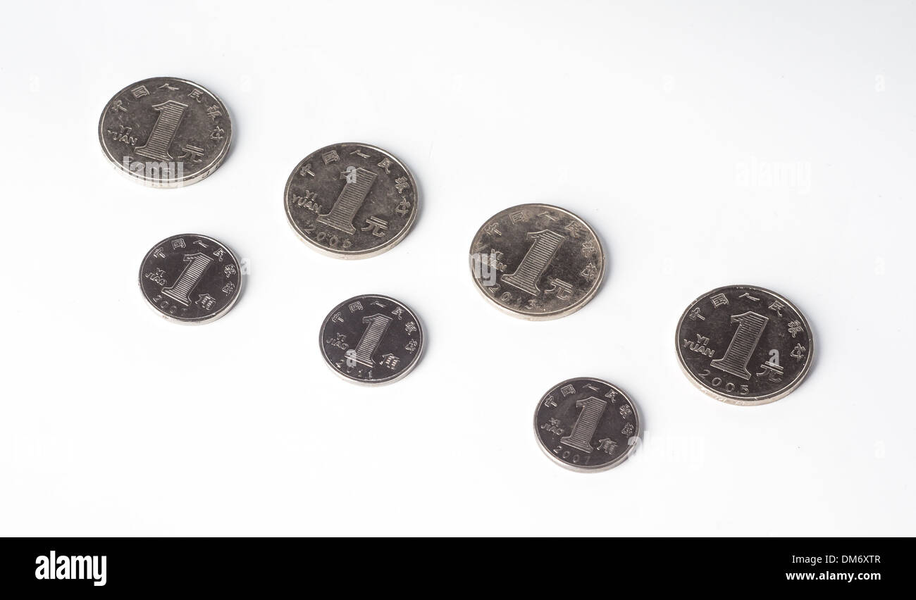 Chinese currency isolated in white Stock Photo - Alamy