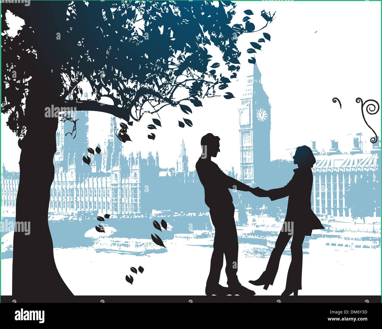 Couple autumn day Stock Vector Images - Alamy