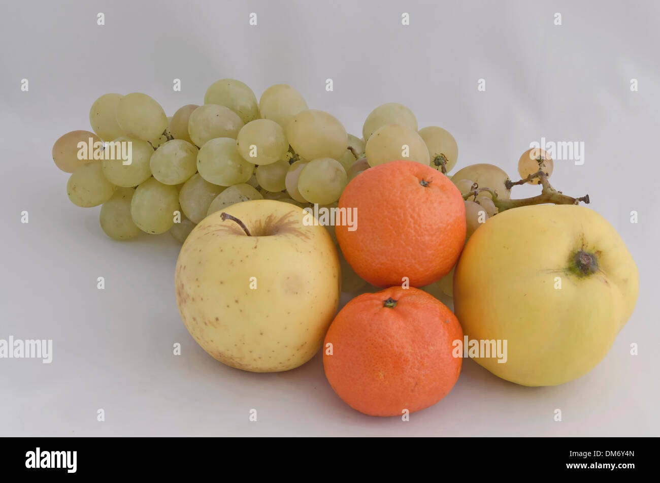 Group of different fresh ripe - apple, quince, grapes and orange fruits ...