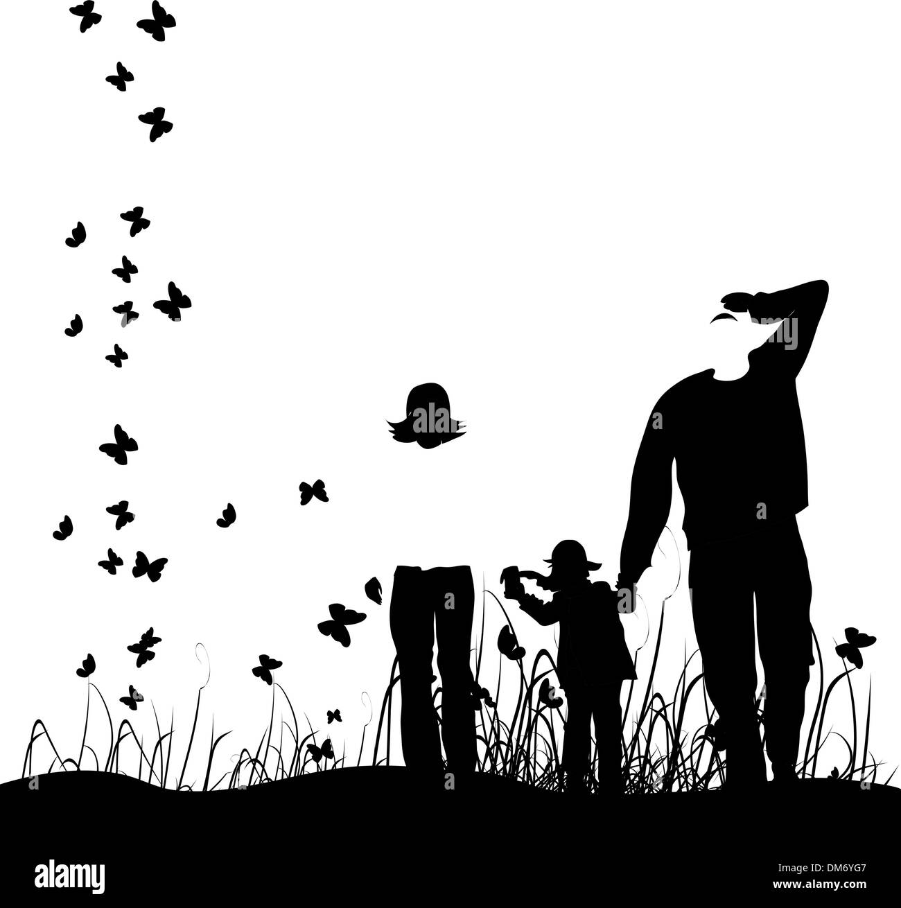 Happy family walks on nature Stock Vector Image & Art - Alamy
