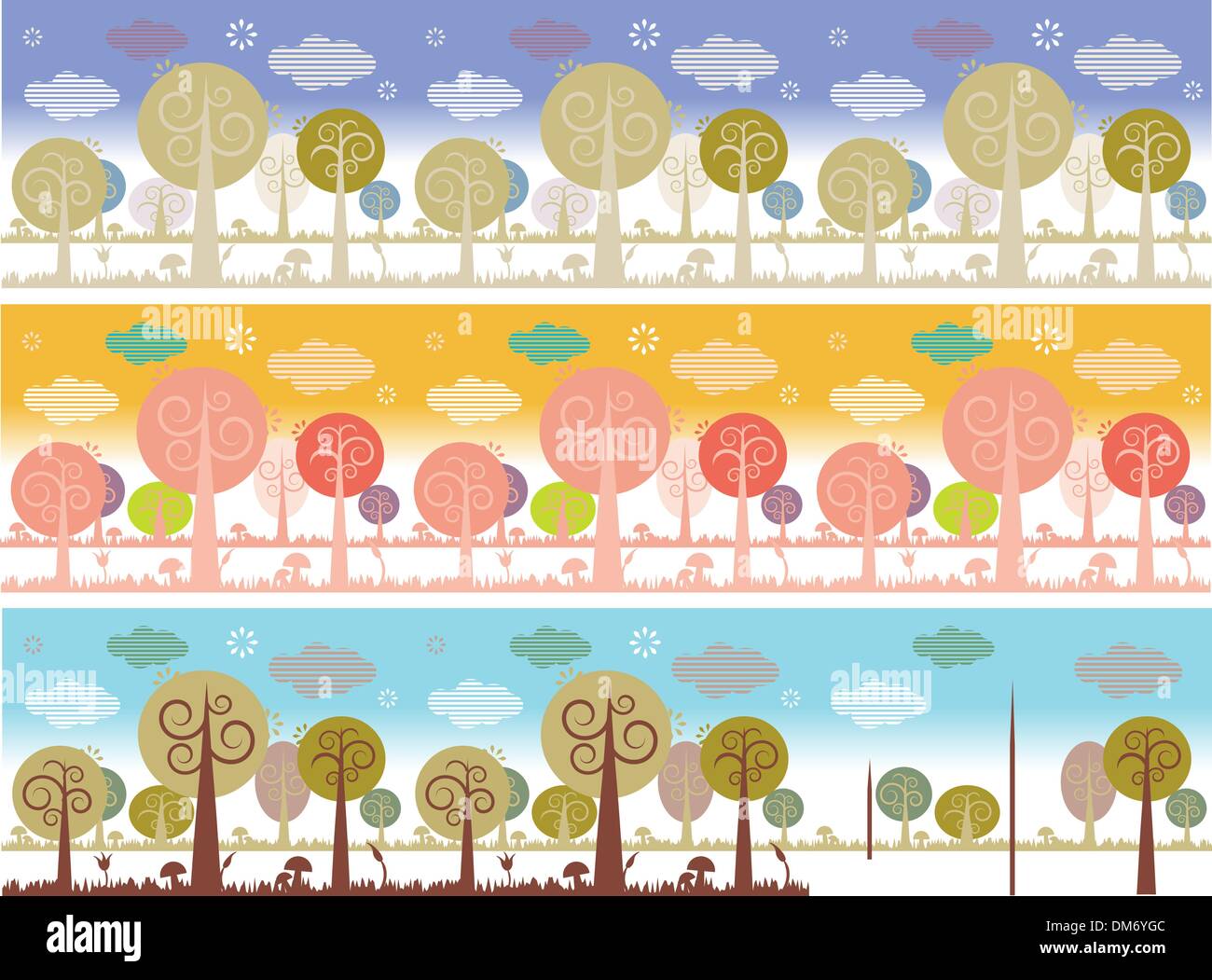 Panoramic autumn trees Stock Vector Images - Alamy