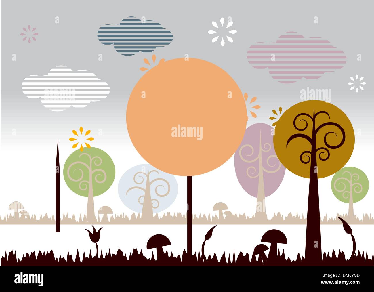 Nature landscape with trees Stock Vector Image & Art - Alamy