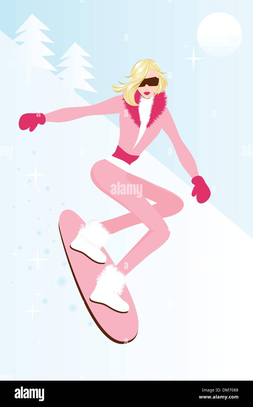 Snowboarding illustration Stock Vector Images - Alamy