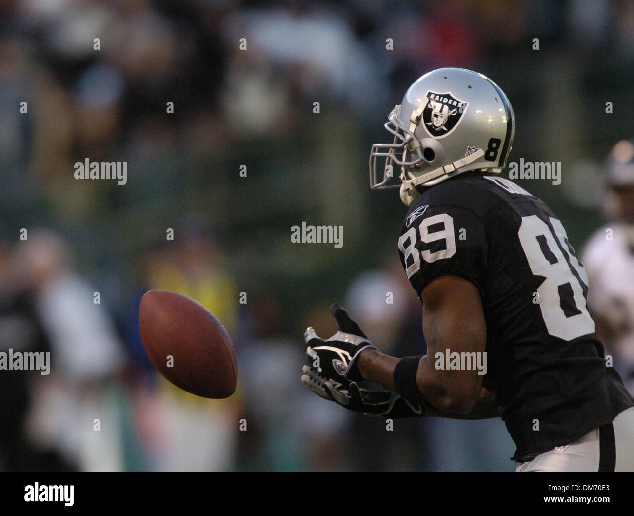Raider wide reciever Ronald Curry drops a sure touchdown pass from ...