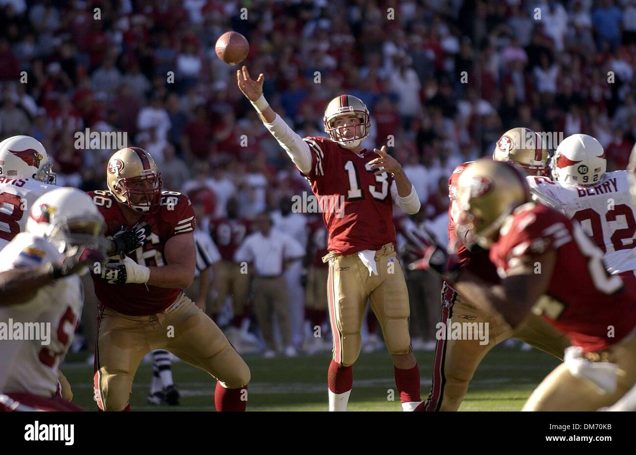 San Francisco 49ers quarterback Tim Rattay throws the two-point ...