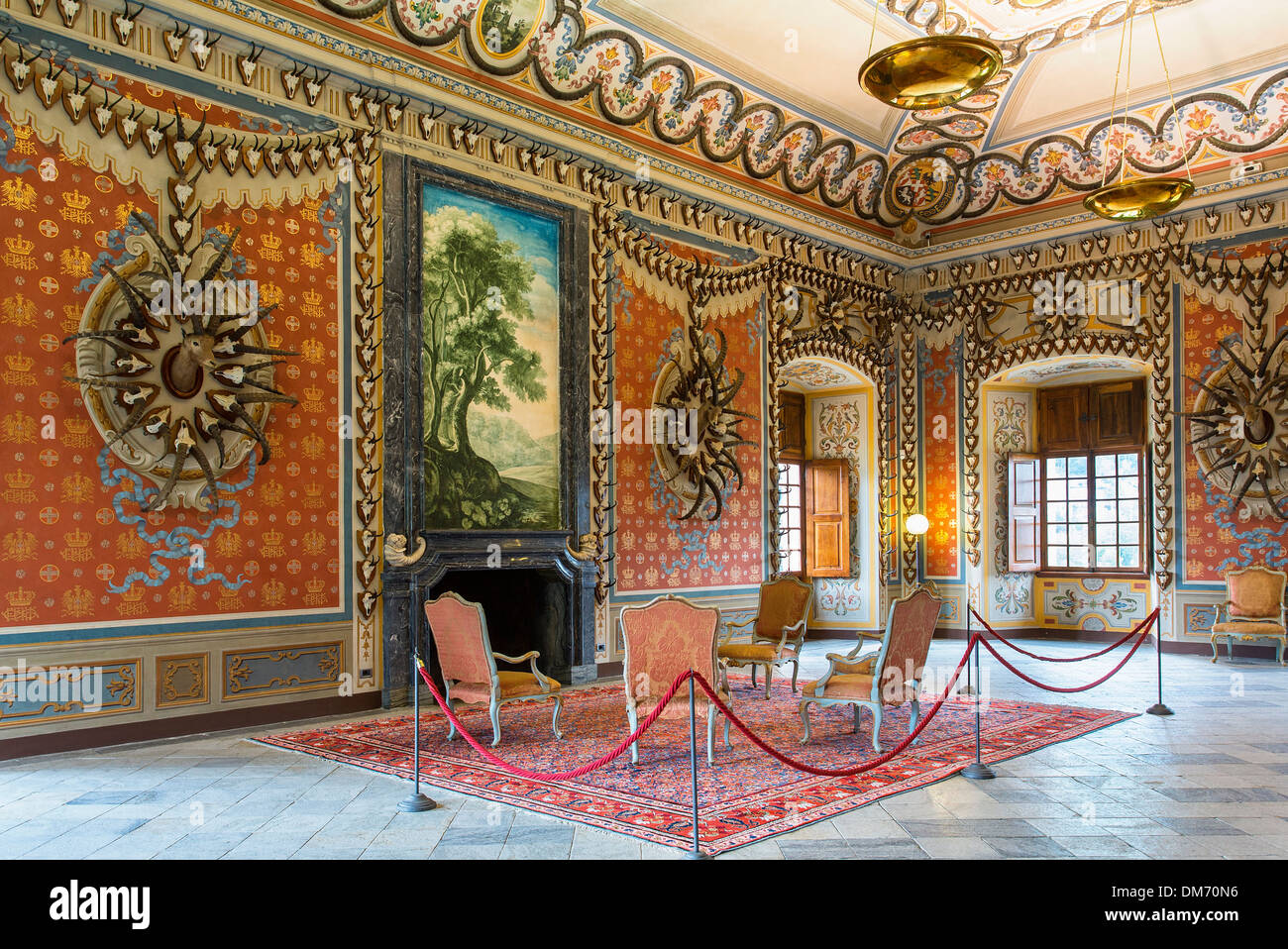 Italy, val d'Aoste, Saint-Pierre, Sarre Castle, Trophy Salon Stock ...