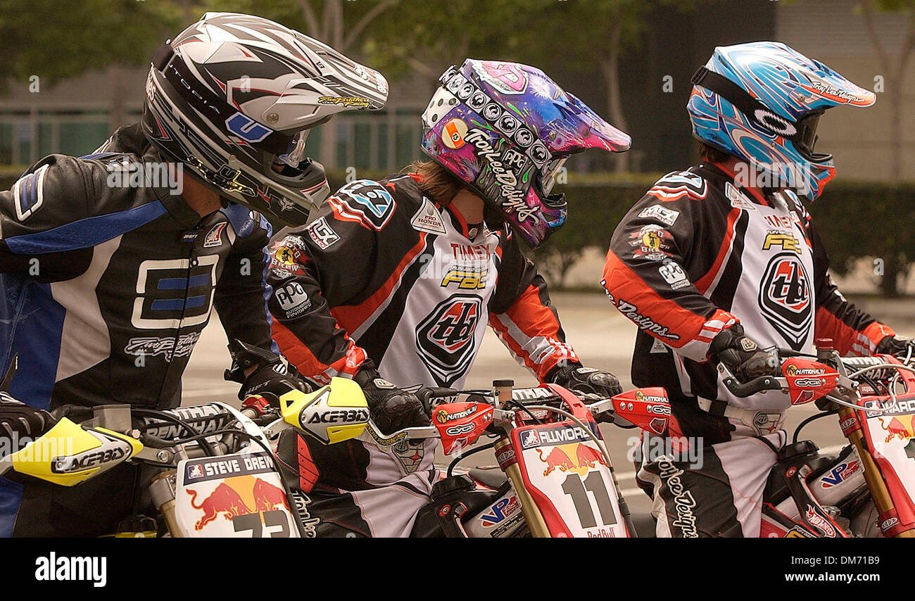 June 15, 2005; Los Angeles, CA, USA; X Games SuperMoto racers, from ...