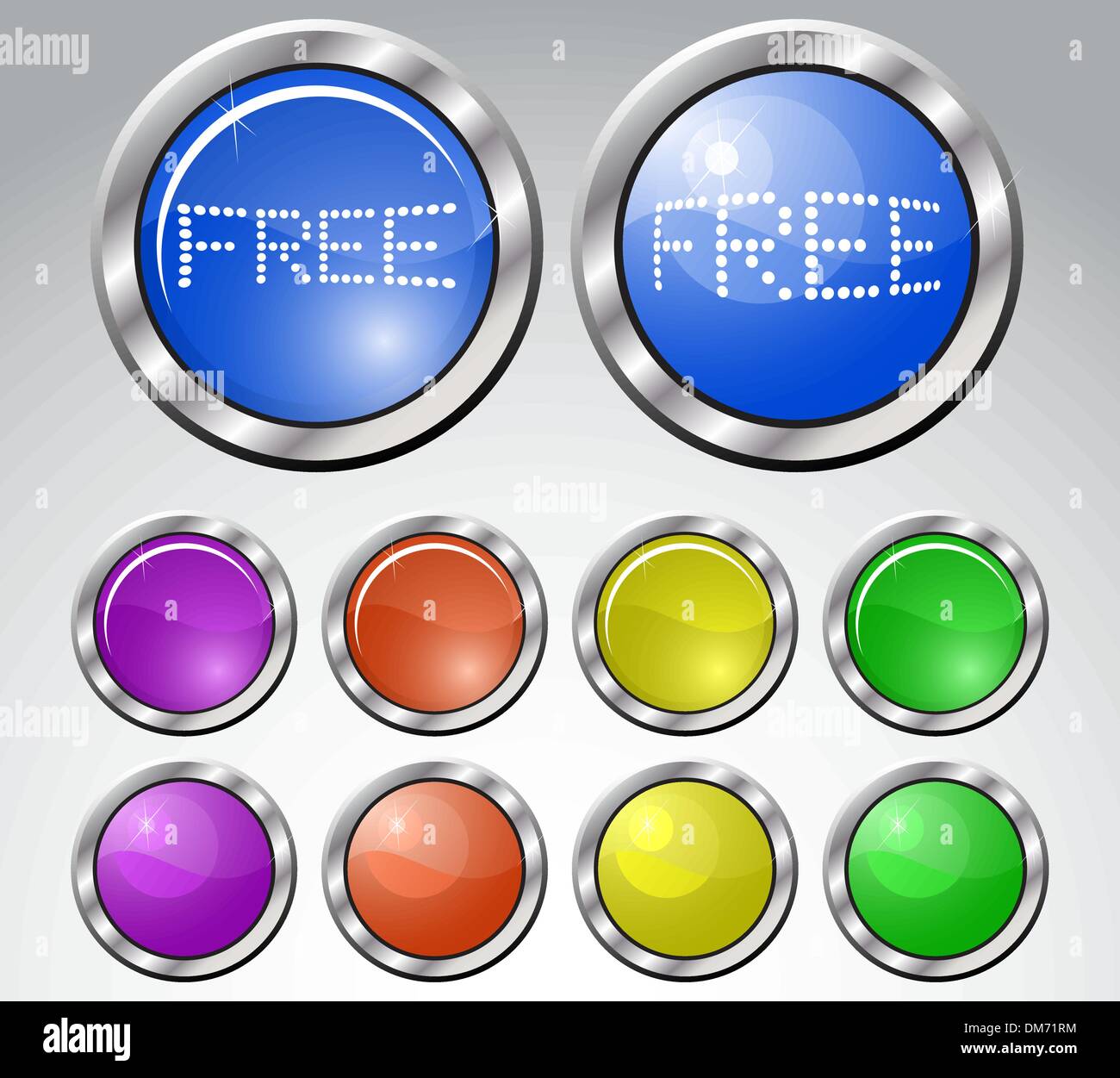 Glass buttons set metal hi-res stock photography and images - Alamy