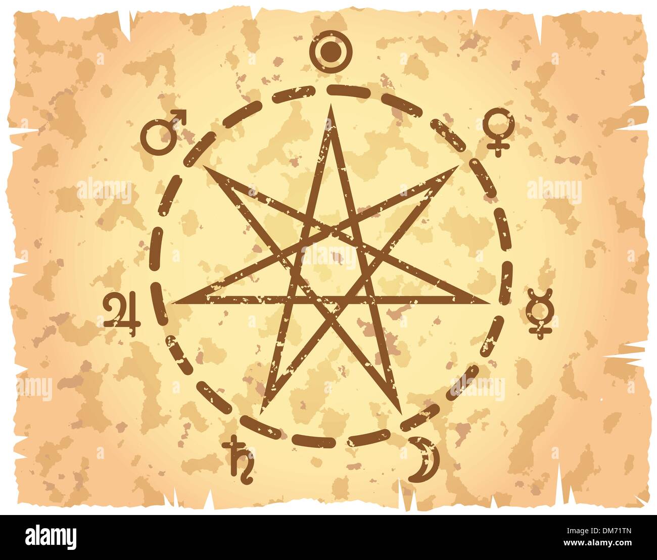 Weekday heptagram on retro-styled paper sheet Stock Vector Image & Art ...