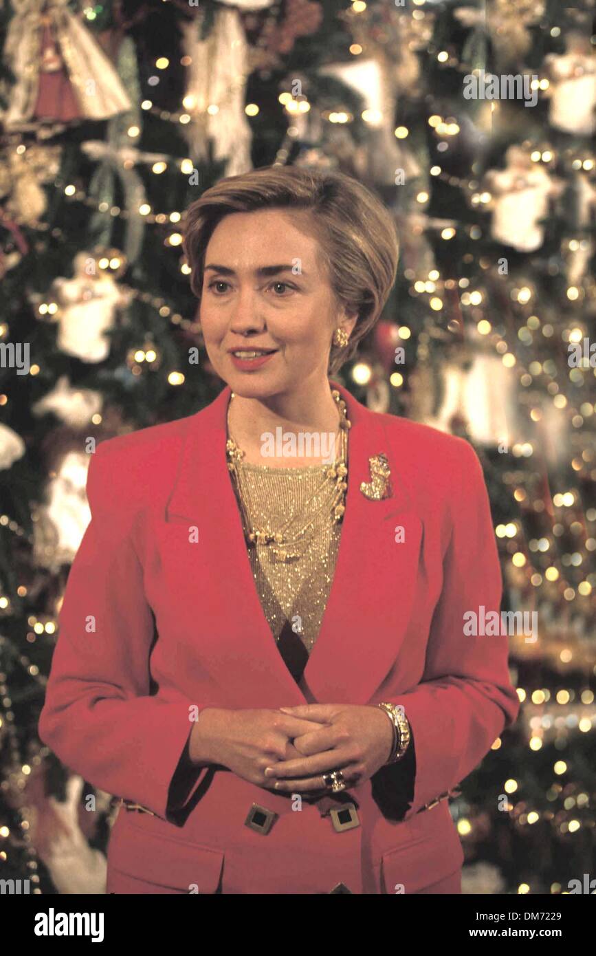 Dec. 6, 1993 - HILLARY CLINTON WITH DECORATED CHRISTMAS TREE AT THE ...