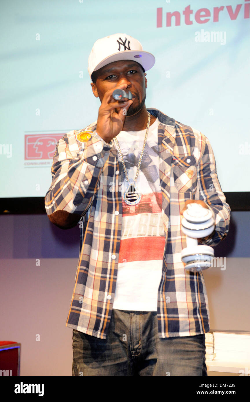50 Cent aka Curtis Jackson promotes his range of headphones at 'Young ...