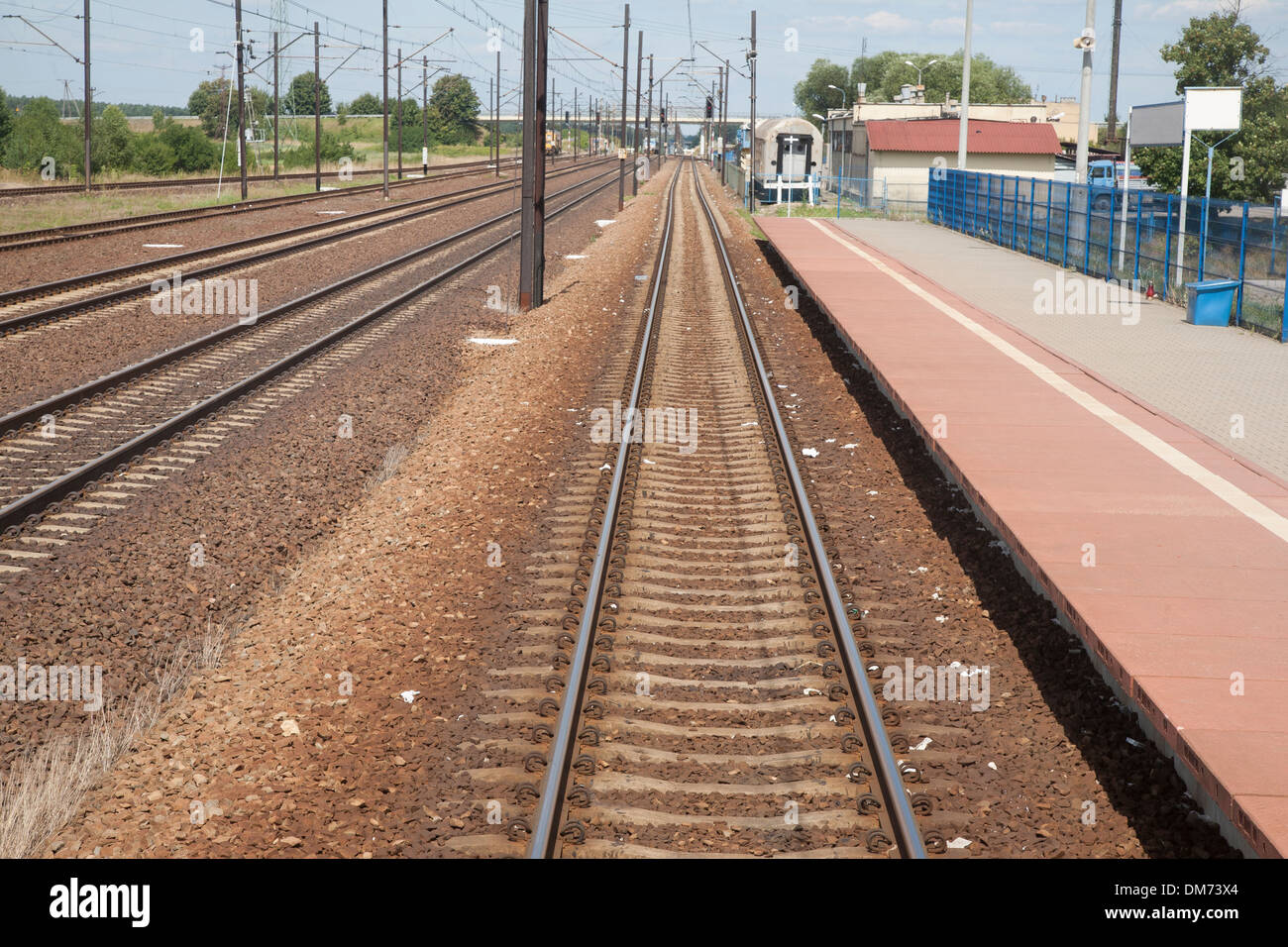 Railroad Track and Station Platform in Poland, Europe Stock Photo - Alamy