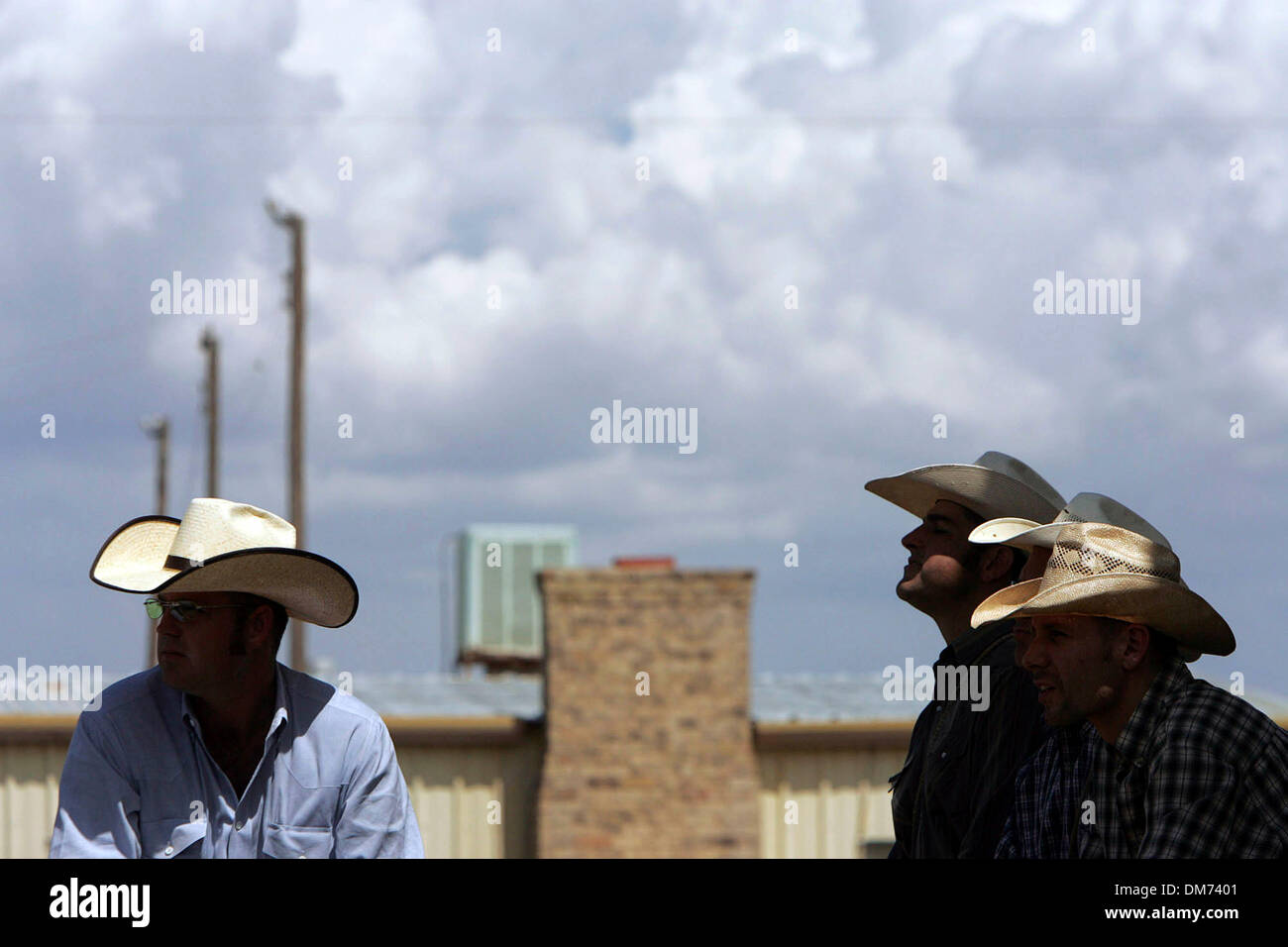 Aug 06, 2005; San Angelo, TX, USA; Goat ropers watch their competition ...