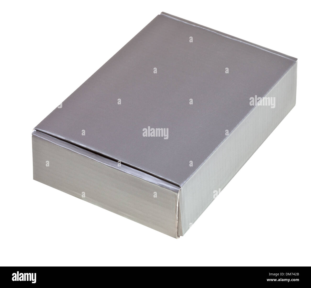 grey cardboard box isolated on white background Stock Photo - Alamy
