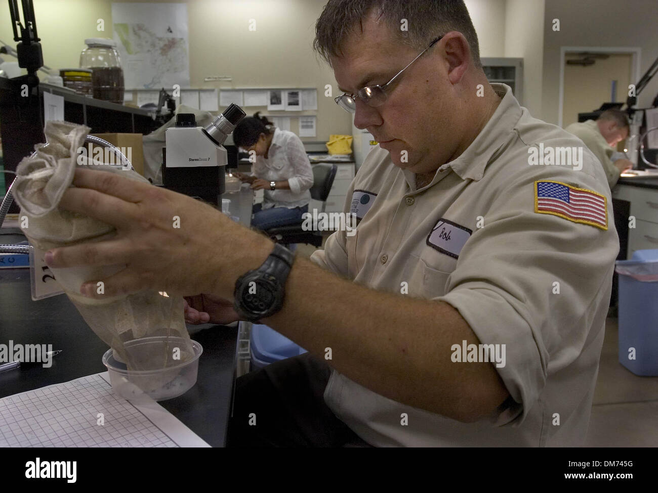 Aug 08, 2005; Elk Grove, CA, USA; Bob Rooker, lab technician at the ...