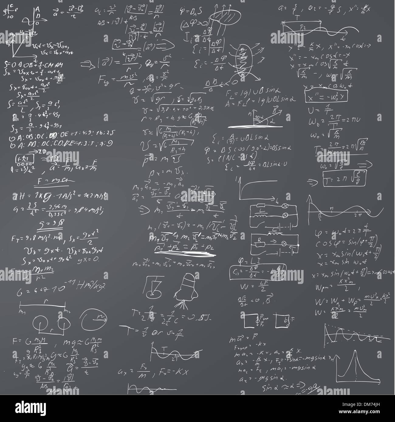 The vector background with physical formulas Stock Vector Image & Art - Alamy