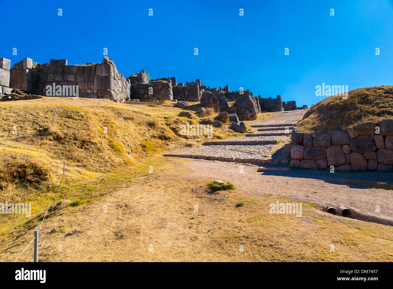 Inca Wall in SAQSAYWAMAN Peru South America. Example of polygonal ...