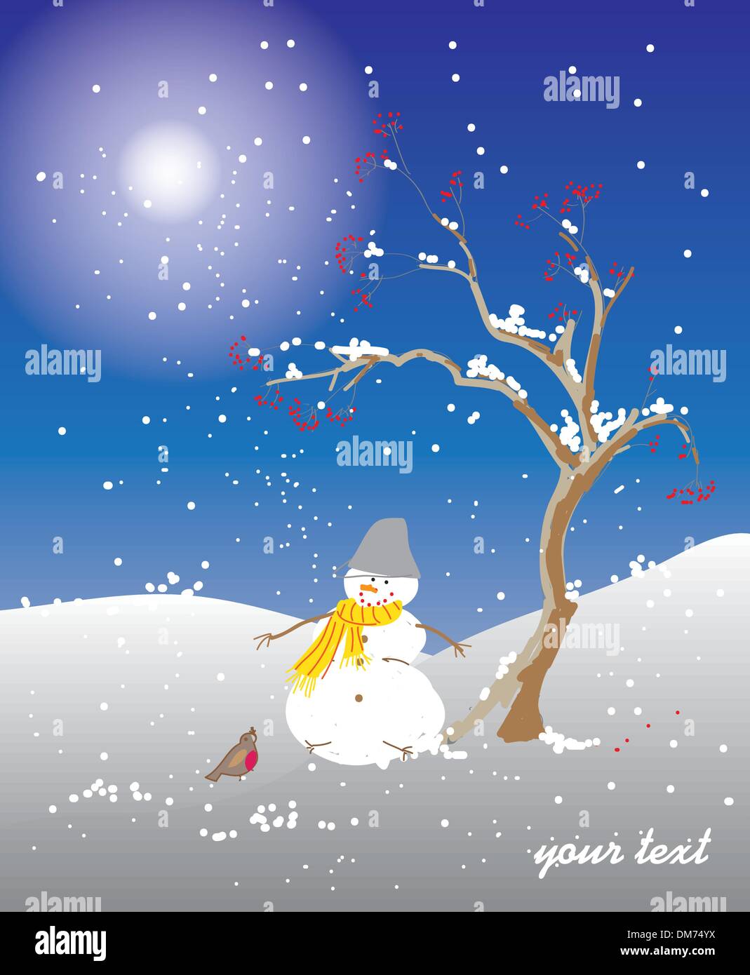 Cheerful winter scene Stock Vector Images - Alamy
