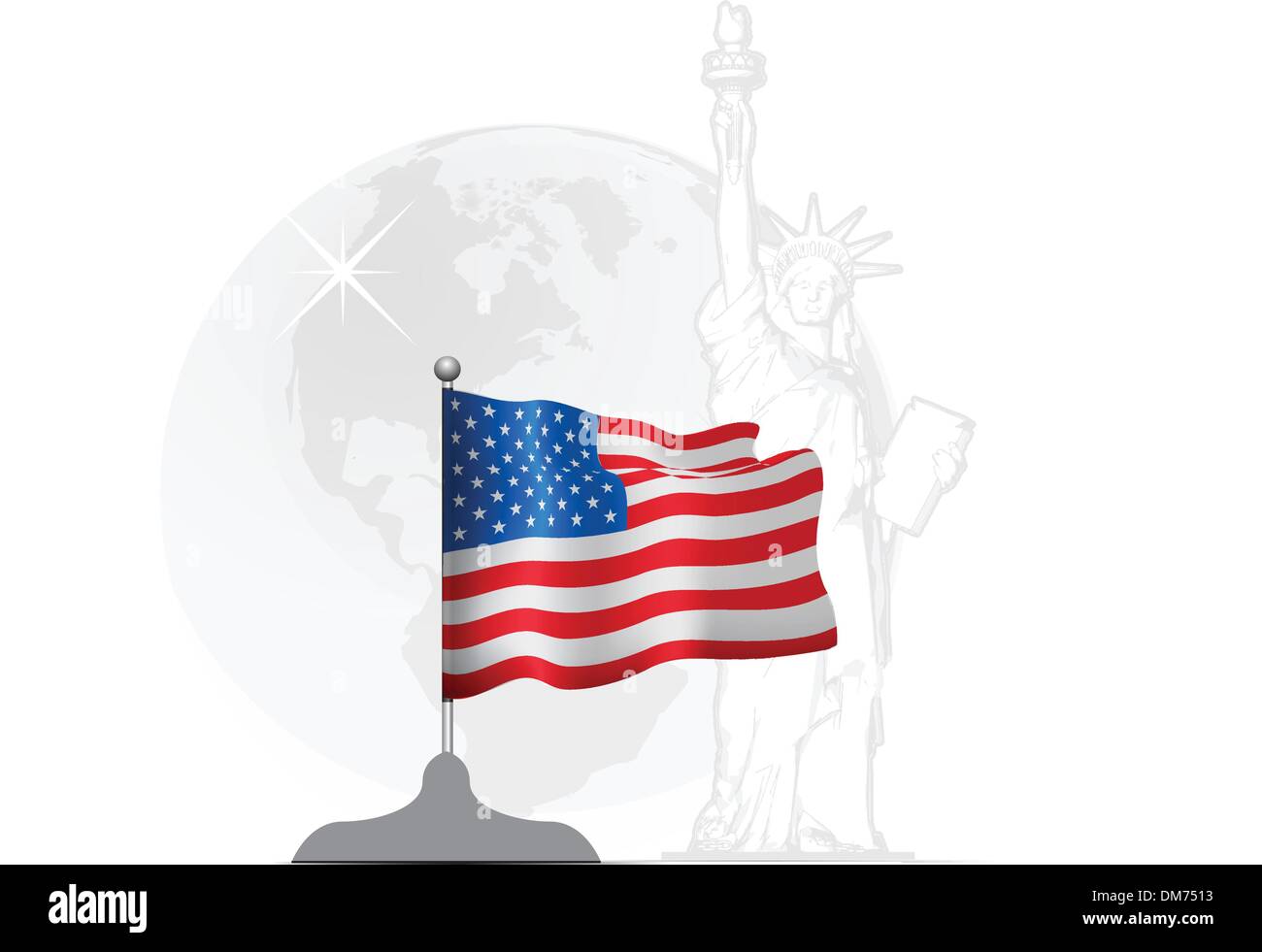 Statue liberty on blue Stock Vector Images - Alamy