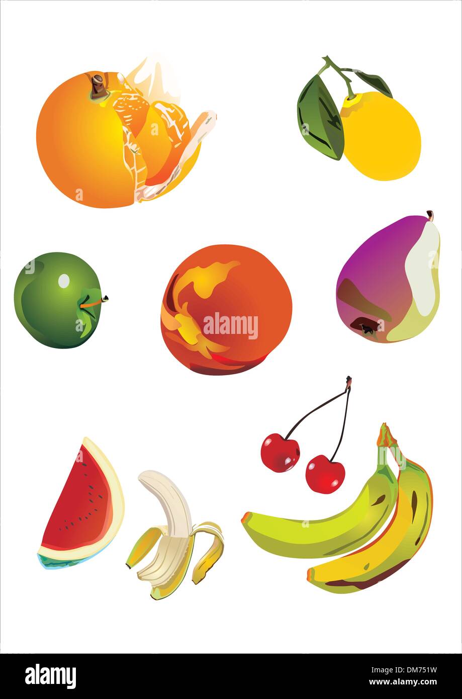 Bunch of fruits Stock Vector Images - Alamy