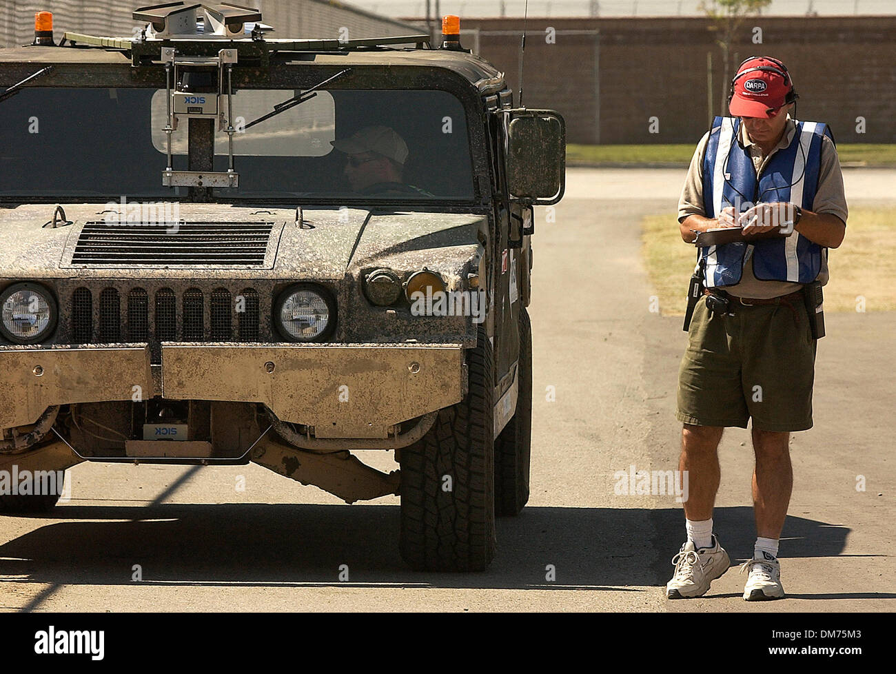 Sep 30, 2005; Fontana, CA, USA; A DARPA official logs in the AUTONOMOUS ...