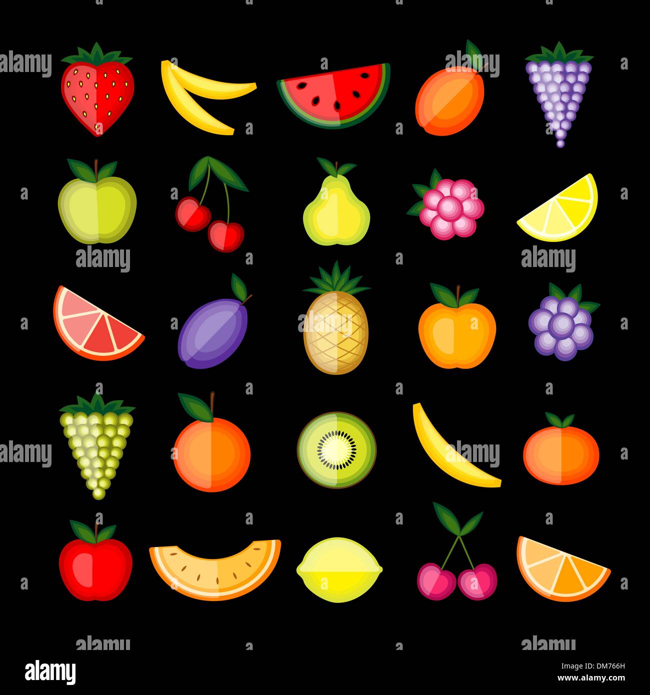 Energy fruits. Vector collection for your design Stock Vector Image ...