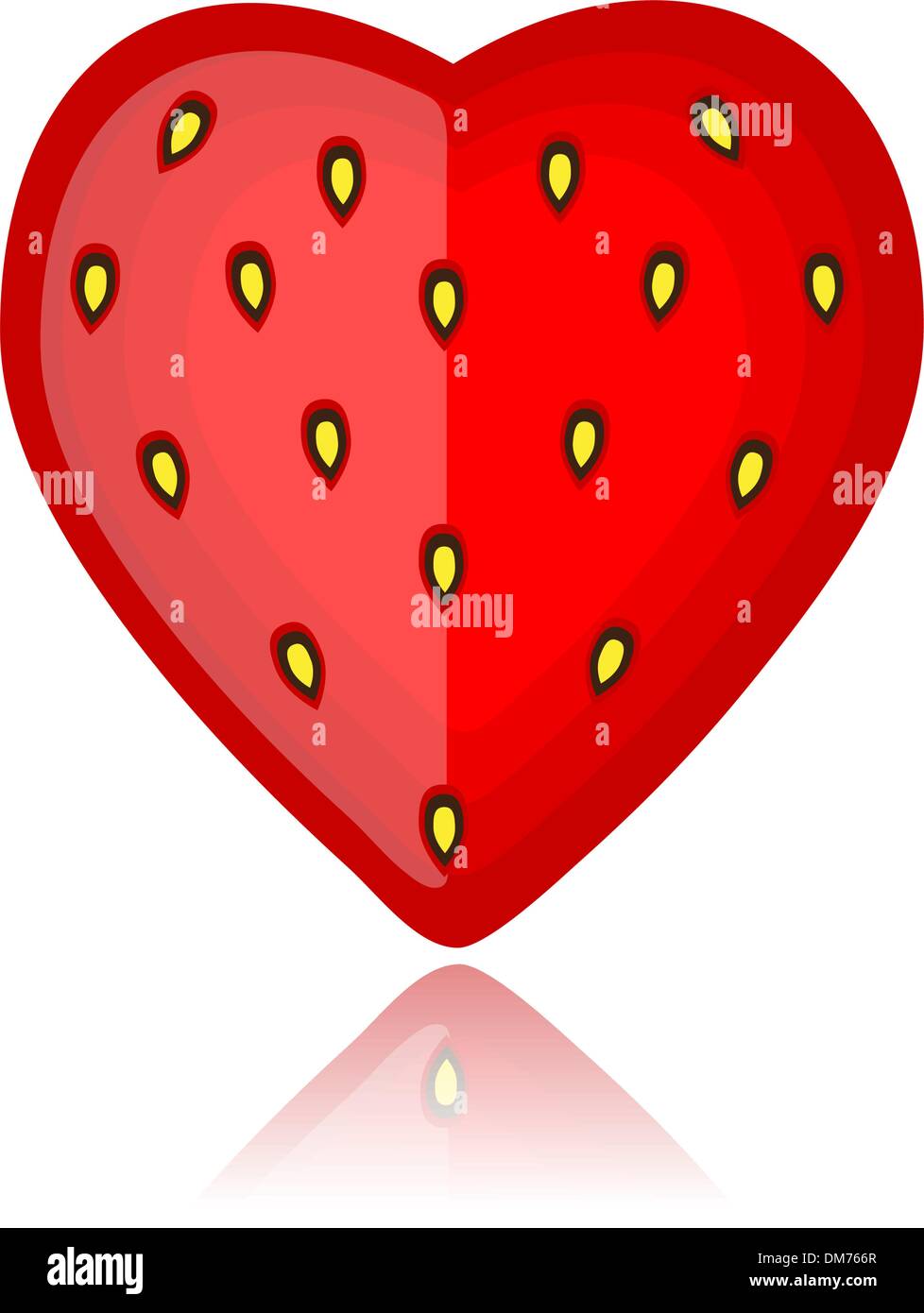 Berry strawberry on red Stock Vector Images - Alamy