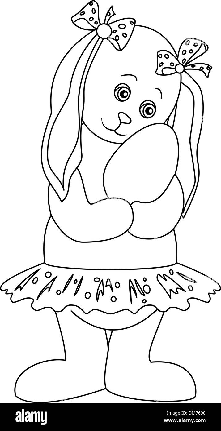 Bunny rabbit vector one Black and White Stock Photos & Images - Alamy