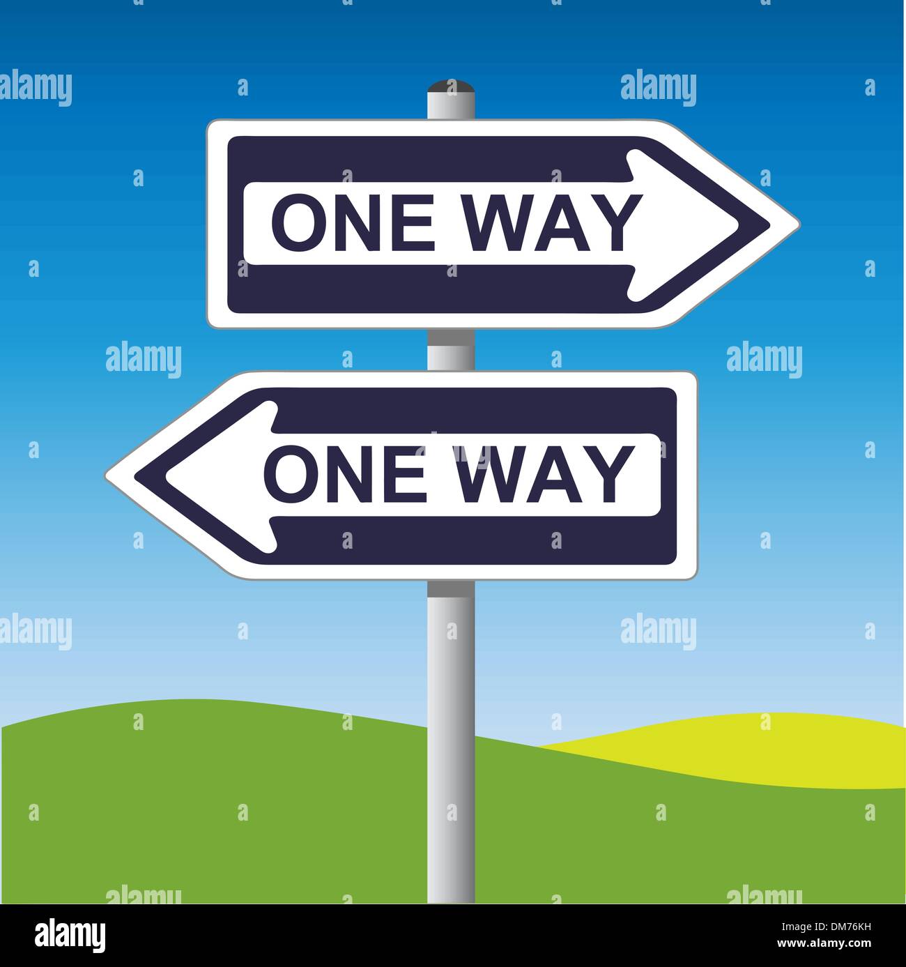One Way Sign Stock Vector Image & Art - Alamy