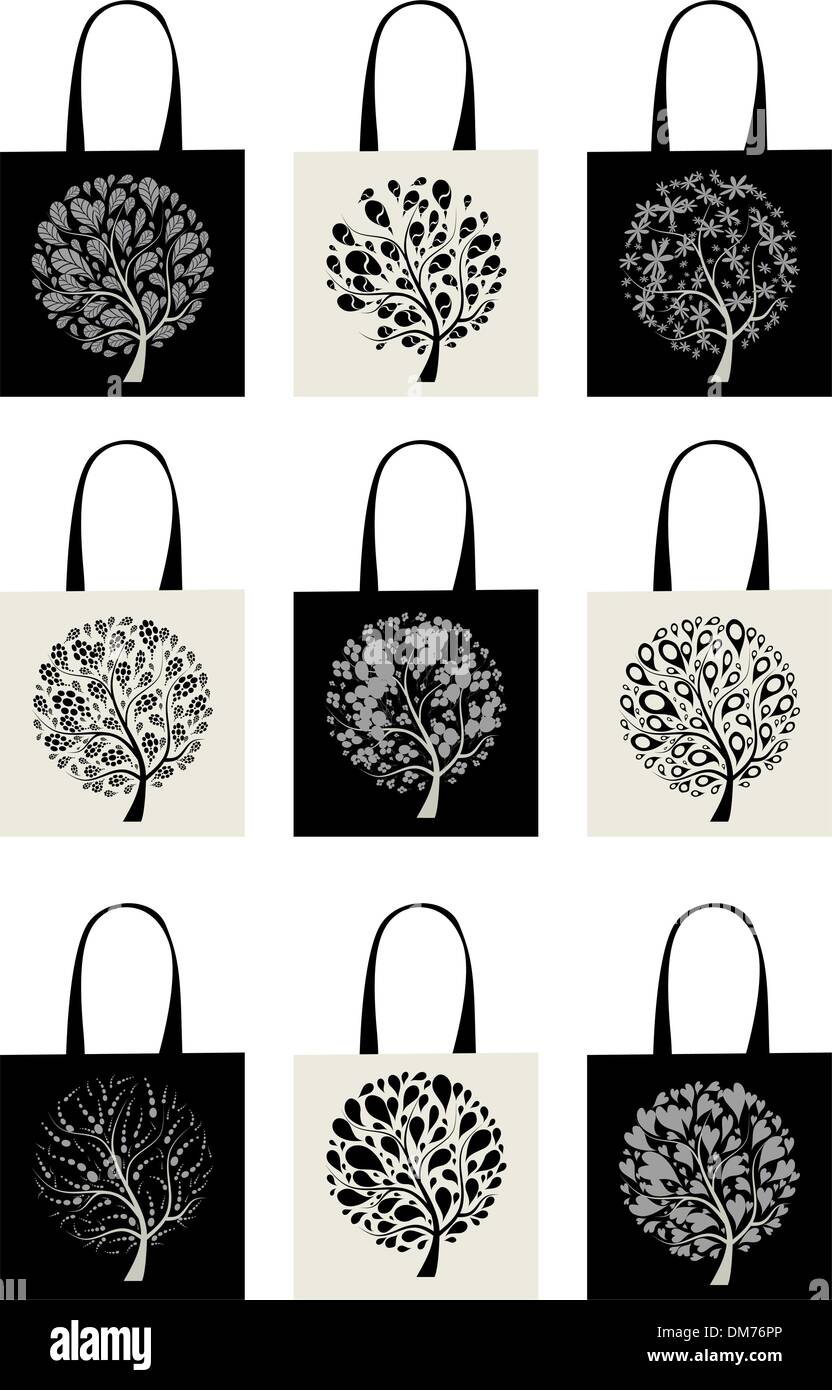 Shopping bag collection, art tree design Stock Vector Image & Art - Alamy