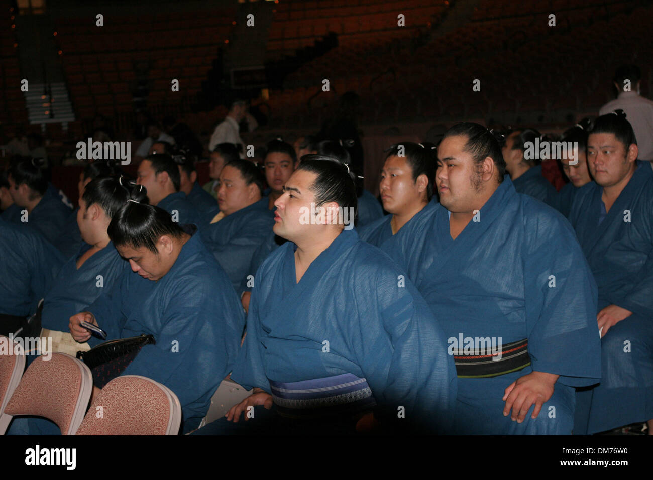 Oct 06, 2005; Las Vegas, NV, USA; Sumo wrestlers who are in training ...