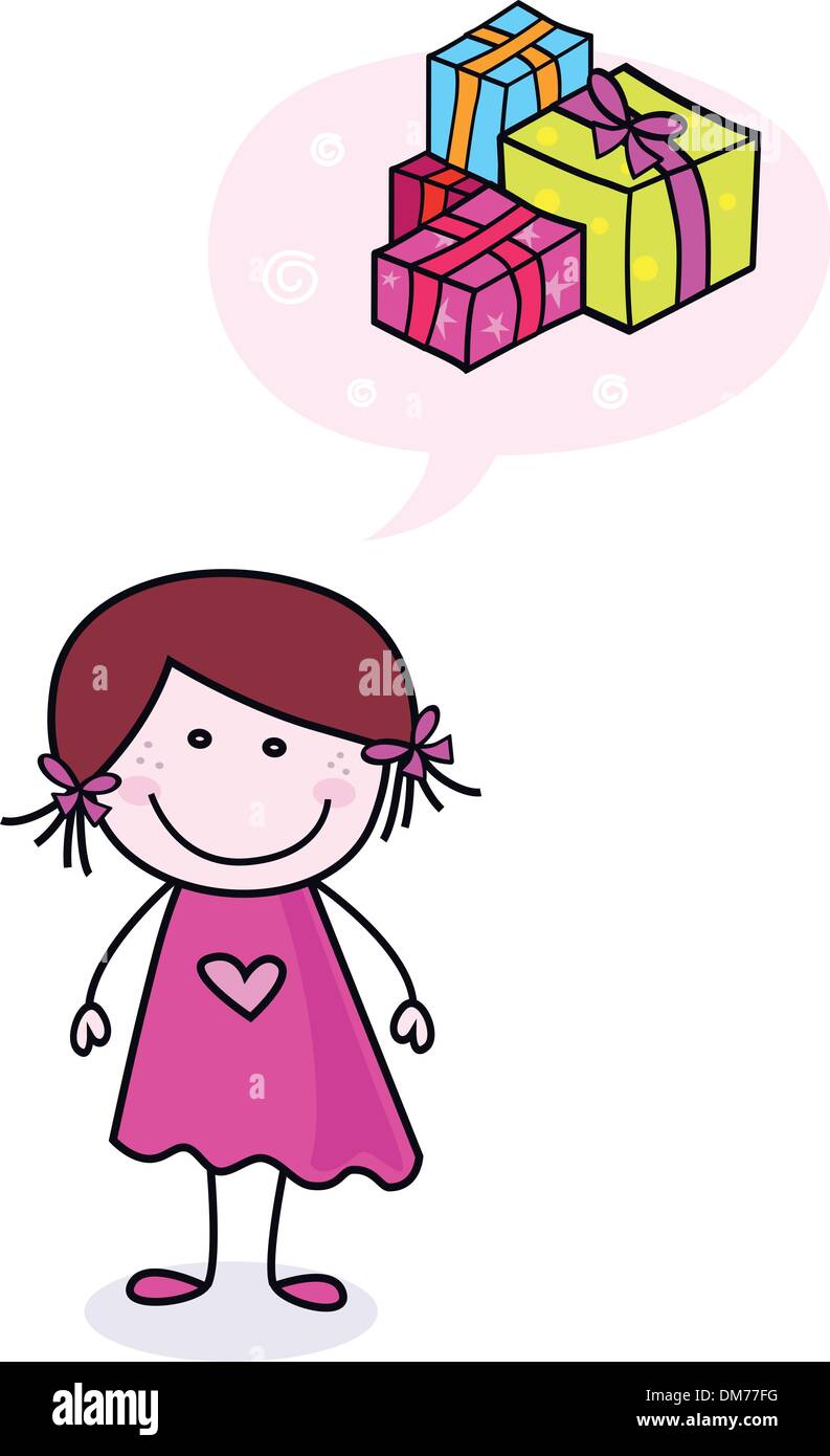 Girl child dreaming Stock Vector Images - Alamy